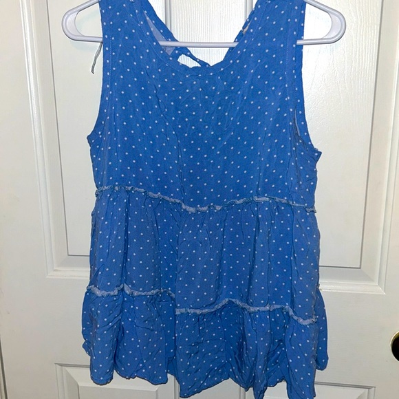 Altar'd State | Tops | Womens Altered State Blue Polka Dot Tank L ...